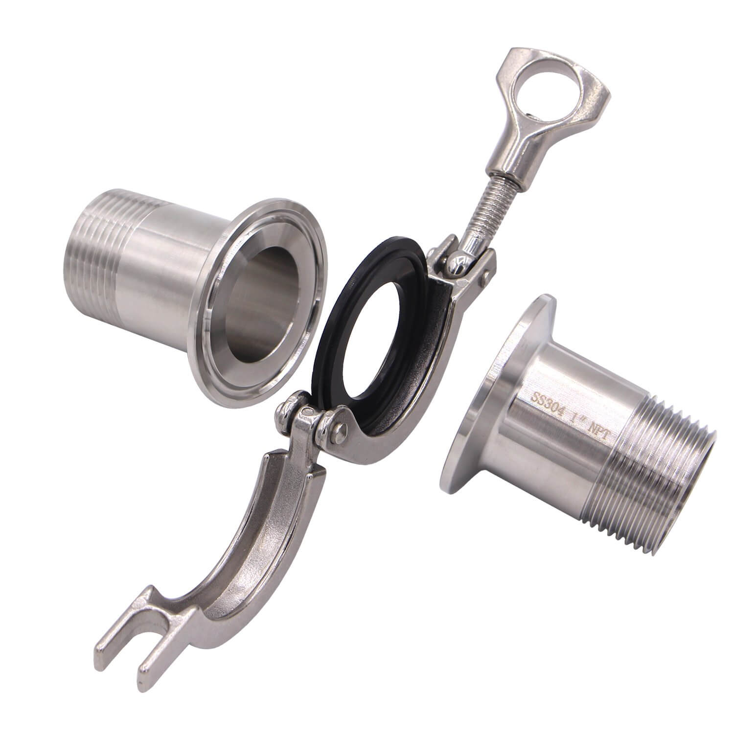 Tri-Clamp, RVS316T ferrule met gekarteld - Tri-Clamp koppelingen - Stad